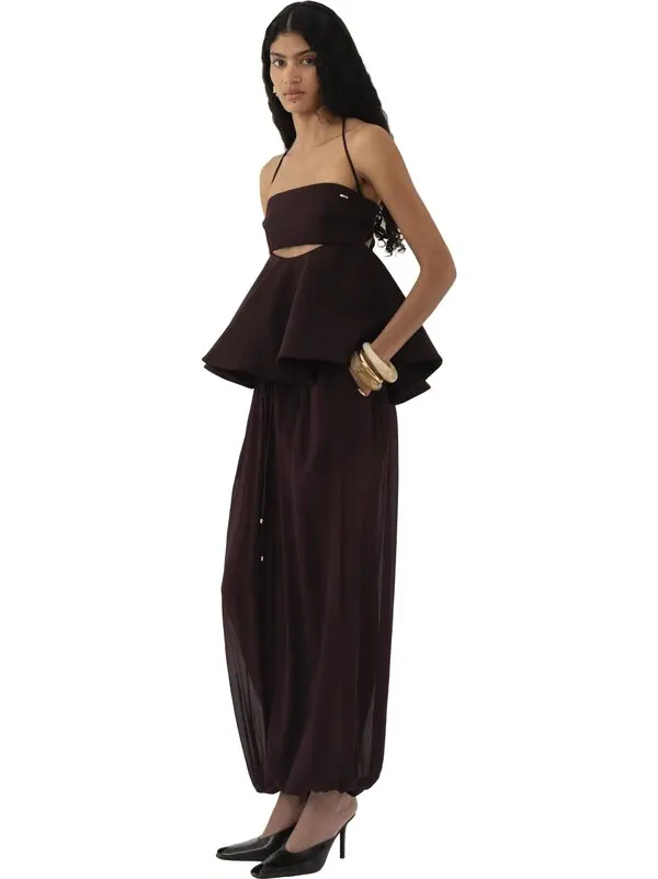 Arakii Sheer Balloon Pants - Burgundy