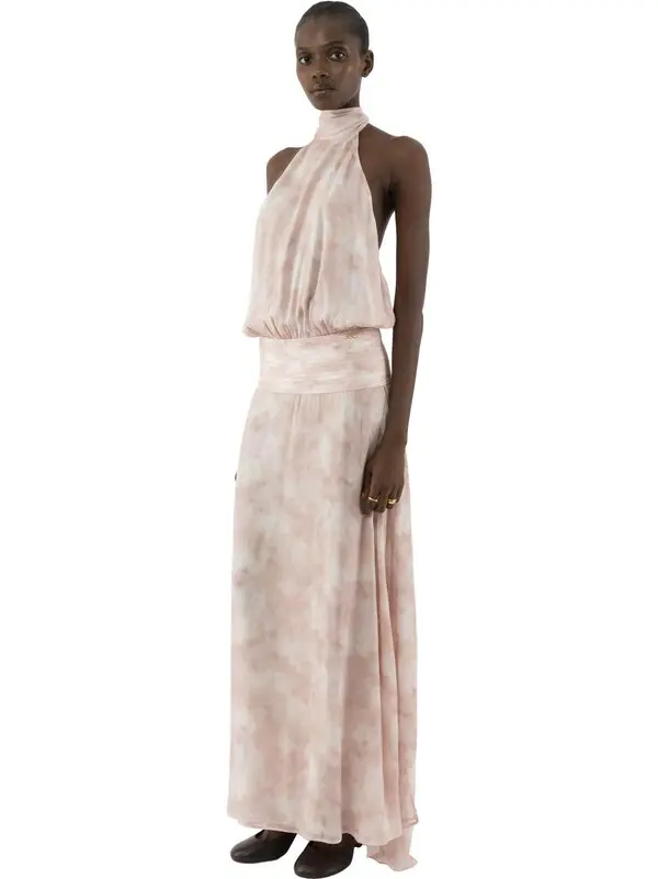 Arakii Deep Back Halter Dress - Print