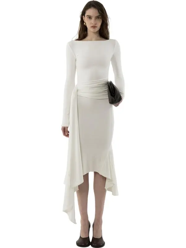 Arakii Jersey Draped Long Sleeve - Off-white