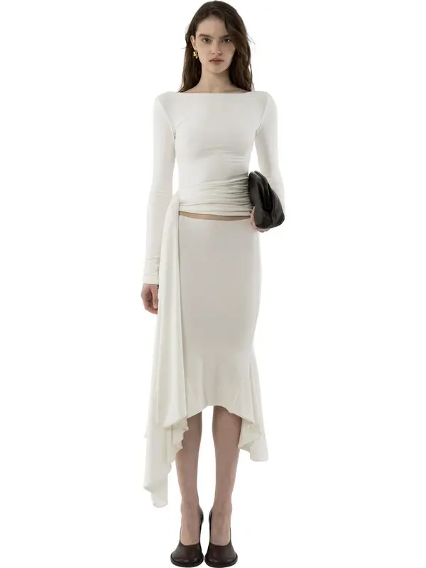 Arakii Jersey Ankle Skirt - Off-white