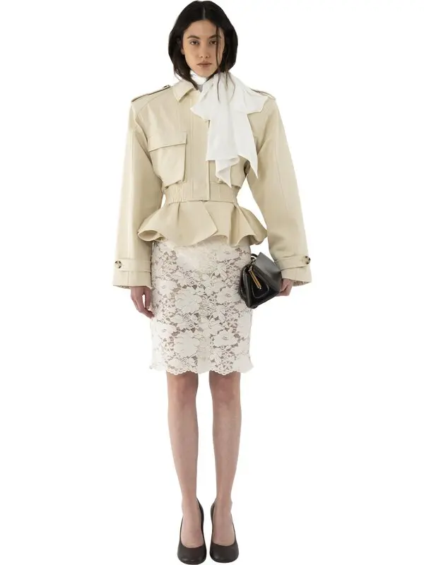 Arakii Cropped Cotton Jacket - Beige