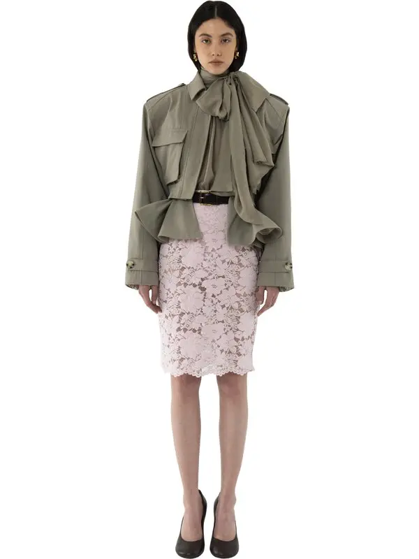 Arakii Cropped Cotton Jacket - Khaki Green