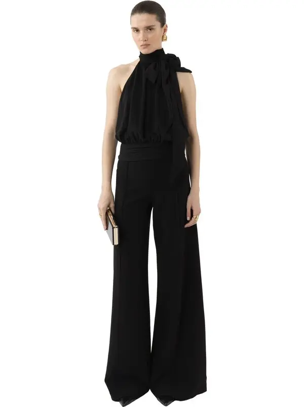 Arakii Deep Back Halter Top - Black