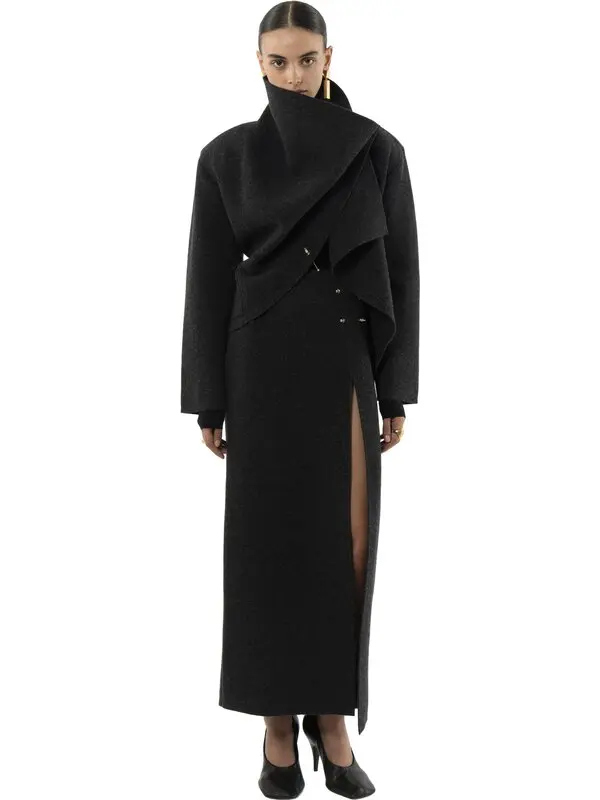 Arakii Maxi Pin Skirt - Dark Grey