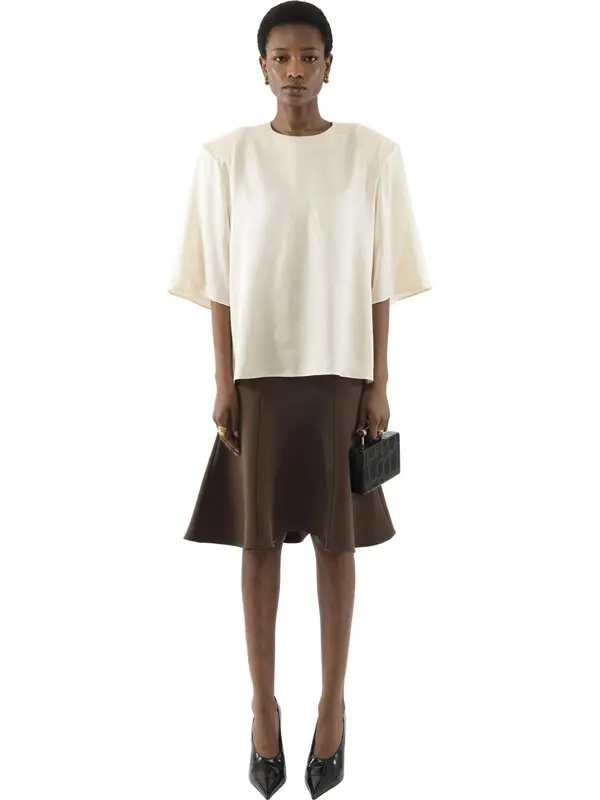 Arakii Boxy Silk Top - Champagne
