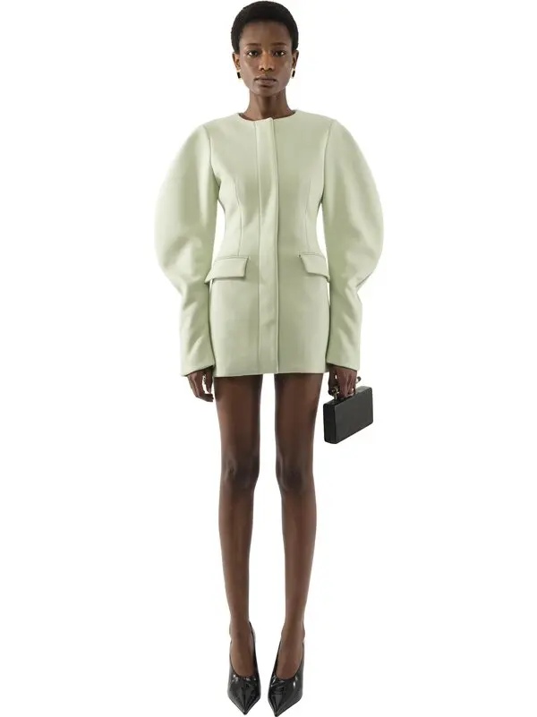Arakii Sculpted Blazer Dress - Light Green