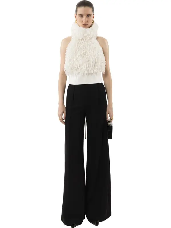 Arakii Feather Halter Top - Off-white