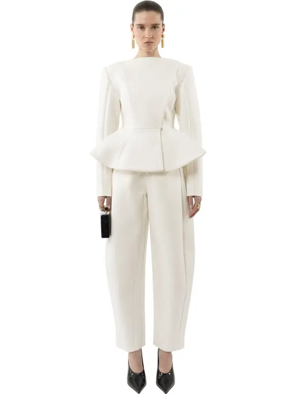 Arakii Peplum Blazer - Off-white