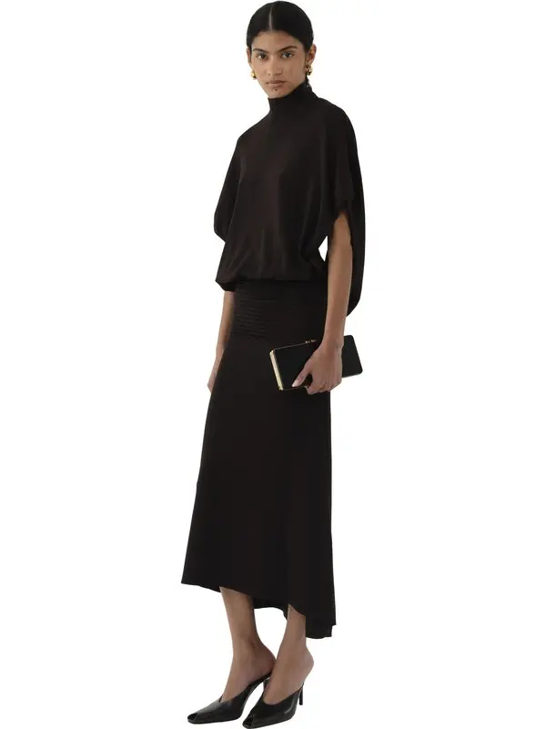 Arakii Mist Midi Dress - Dark Brown