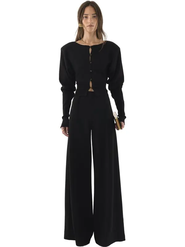 Arakii Shoulder Pad Cardigan - Black