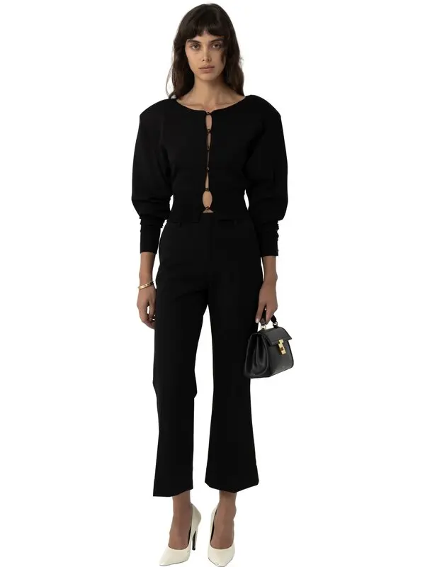 Arakii Shoulder Pad Cardigan - Black
