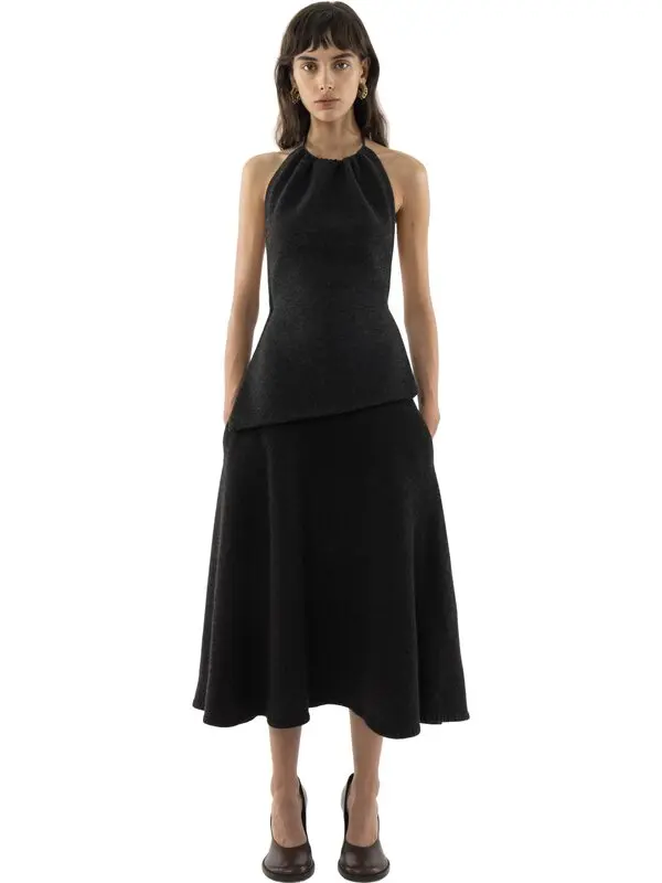Arakii Sculpted Knit Top - Dark Grey