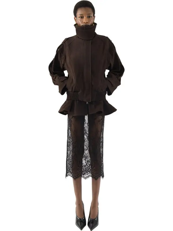 Arakii Leather Biker Jacket - Dark Brown