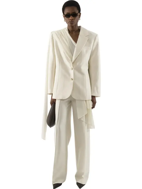 Arakii Oversized Silk Blazer - Off-white