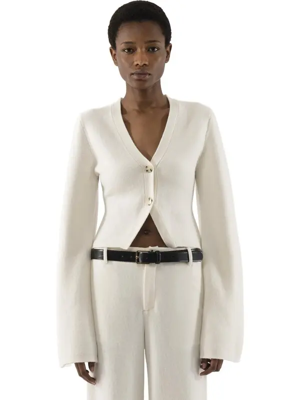 Arakii Tight Waist Cardigan - Off-white