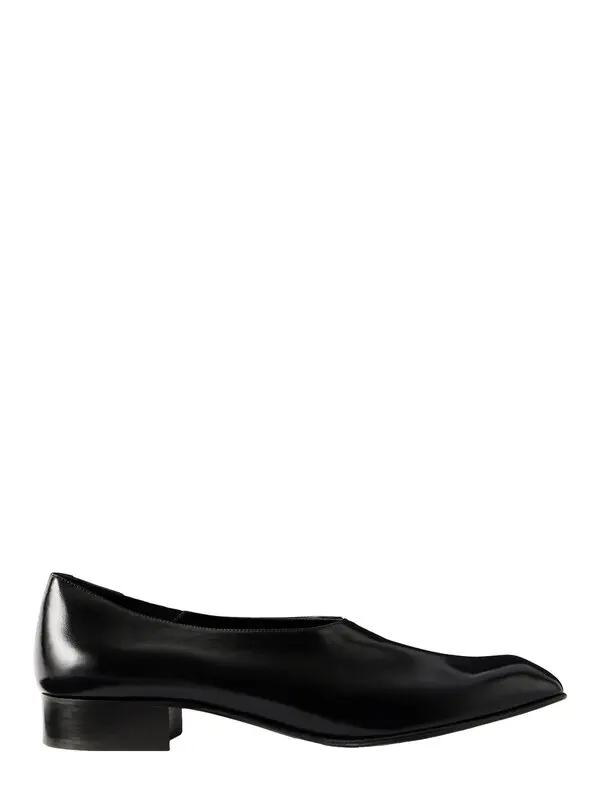 Khaite Colt Leather Slip-on Loafers - Black