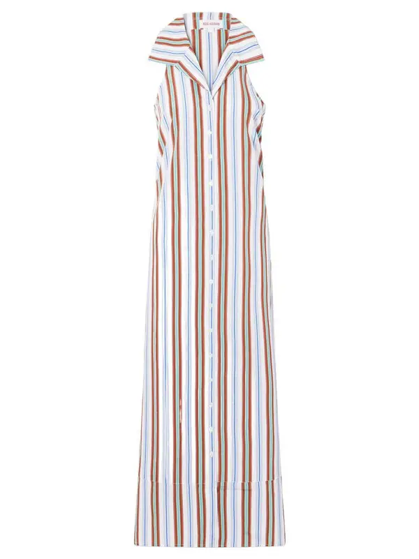 Rosie Assoulin Take It Or Sleeveless Poplin Midi Dress - Blue
