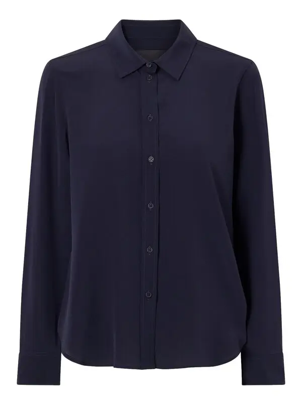 NILI LOTAN Gaia Crepe De Chine Shirt - Blue