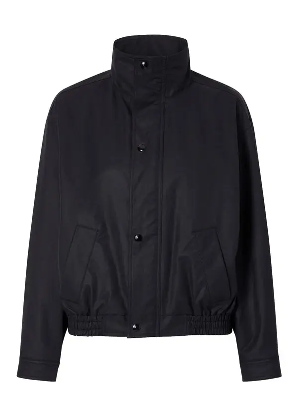 NILI LOTAN Klaire Cotton-blend Shell Jacket - Black