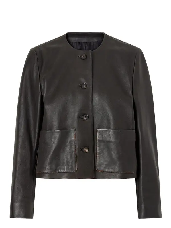 NILI LOTAN Ophelie Leather Jacket - Black