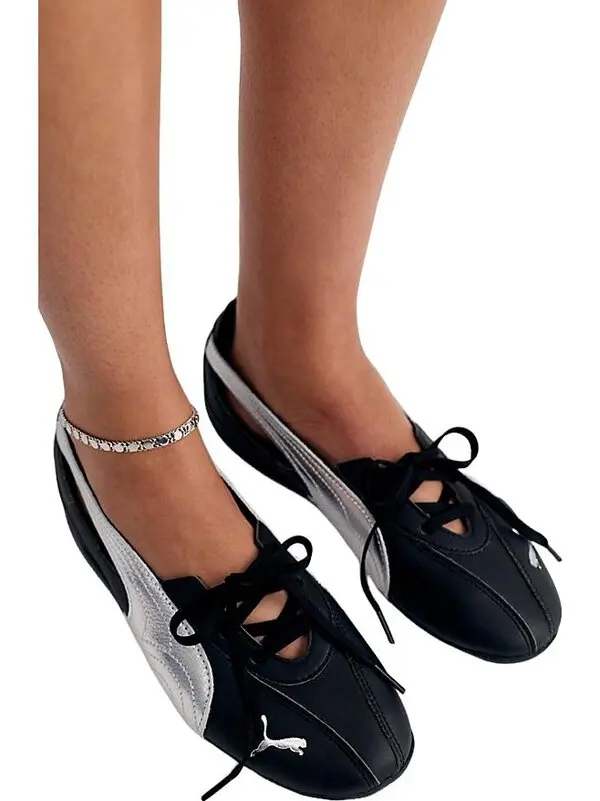 PUMA Speedcat Nova Metallic Ballet Sneakers At In Black - Puma Silver