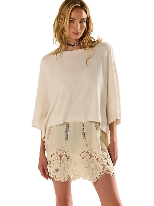 We The Free Boxy Crew-neck Silk Tee - Tea