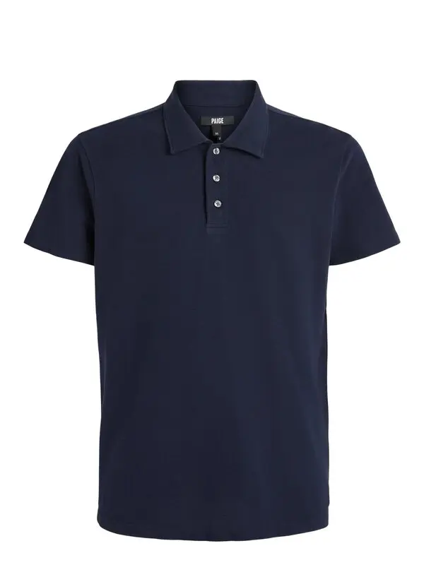 Paige Cotton Demille Polo Shirt - Black