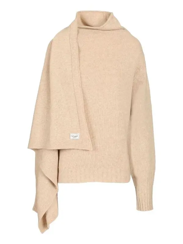 Attico Wool Scarf Sweater - Beige