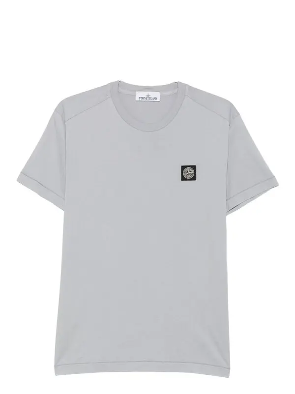 Stone Island Logo Cotton T-shirt - Grey