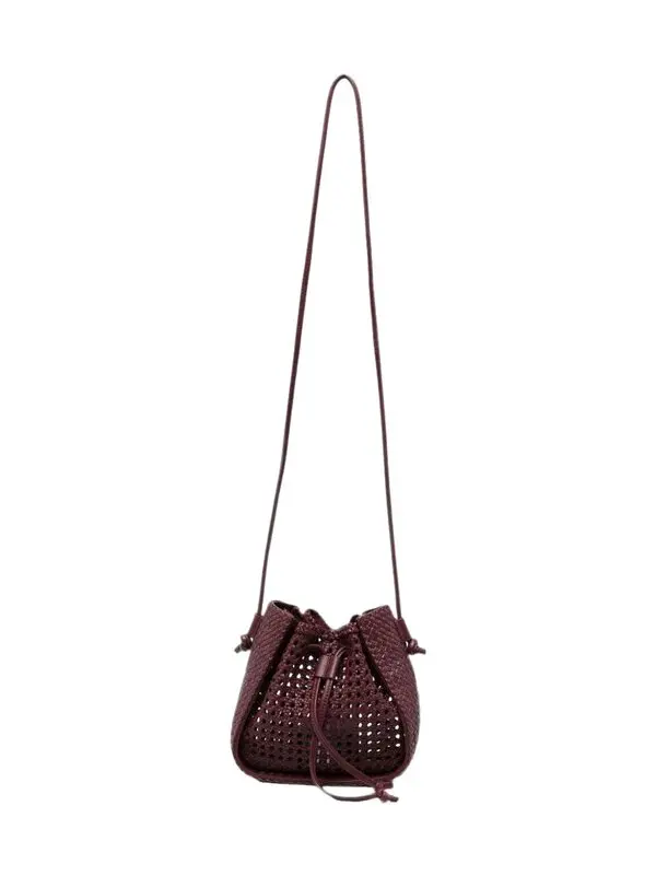 FORTE_FORTE My Pepita Leather Bucket Bag - Red