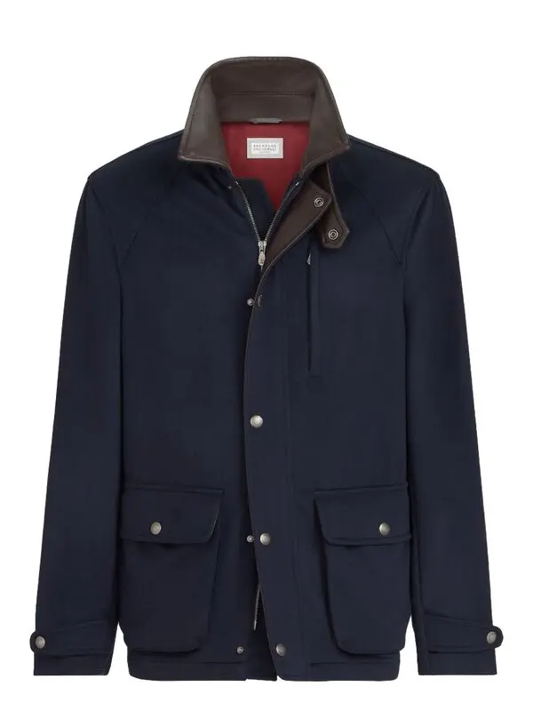 Brunello Cucinelli Wool Caban Coat - Blue