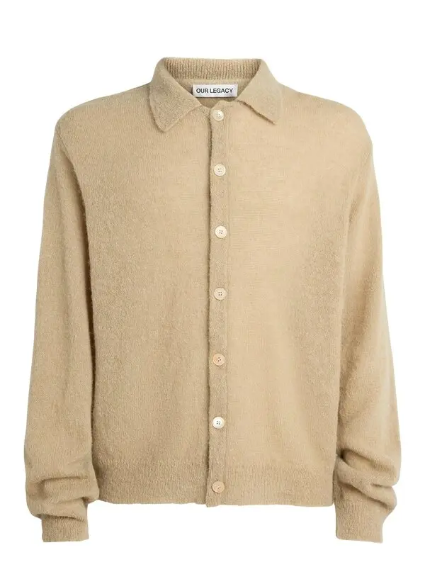Our Legacy Alpaca-blend Evening Polo Cardigan - Green