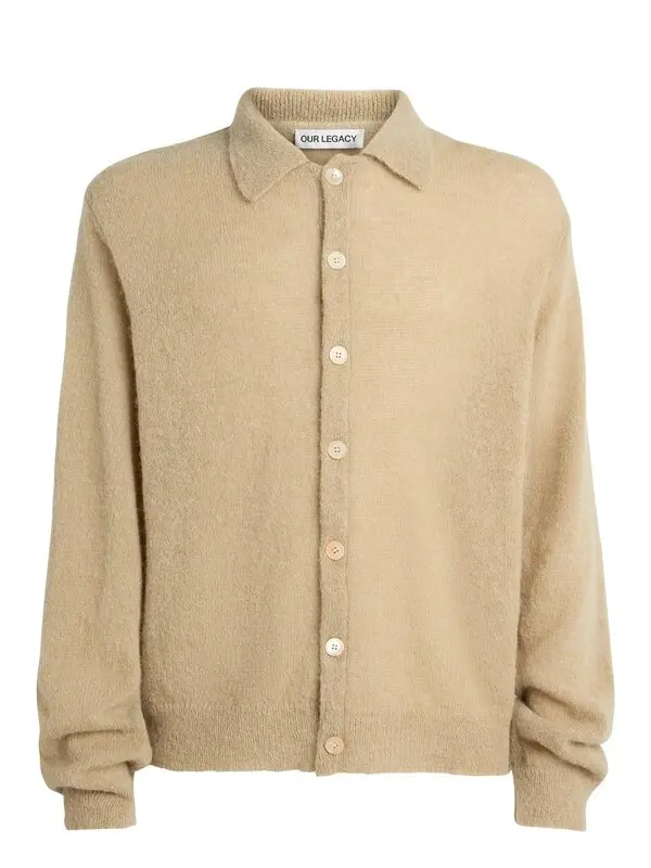 Our Legacy Alpaca-blend Evening Polo Cardigan - Green