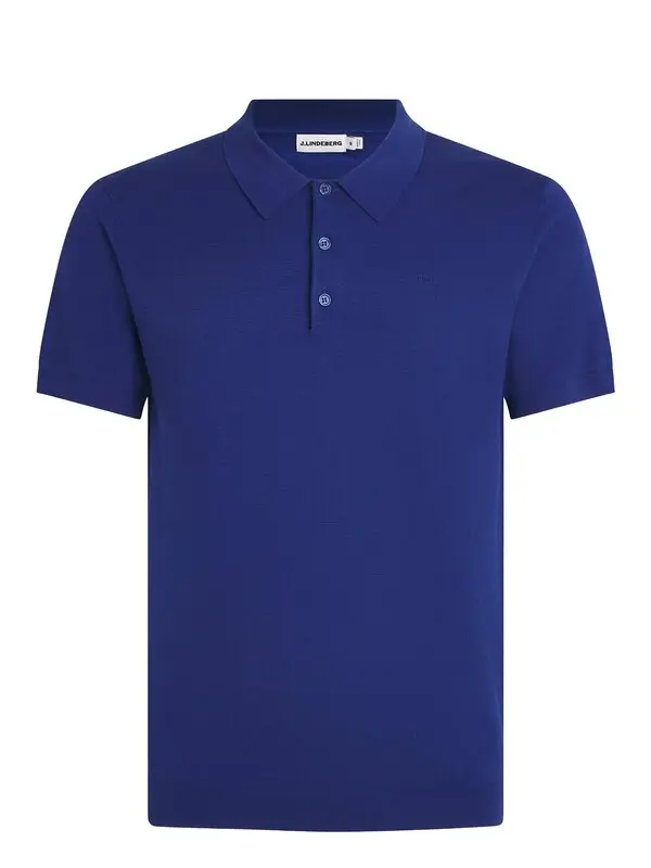 J. Lindeberg Knitted Ridge Polo Shirt - Blue