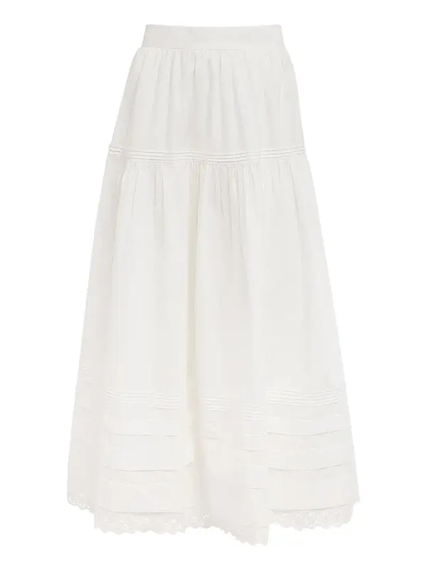 DÔEN Organic Cotton Sebastiane Midi Skirt - White