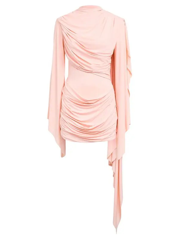 DE LA VALI Draped Perisa Mini Dress - Pink