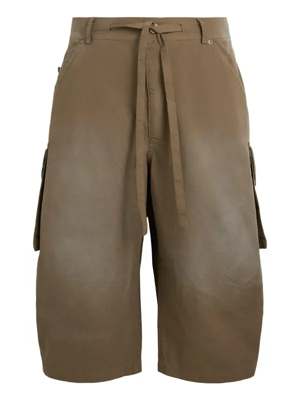 424 Cotton Cargo Bermuda Shorts - Green