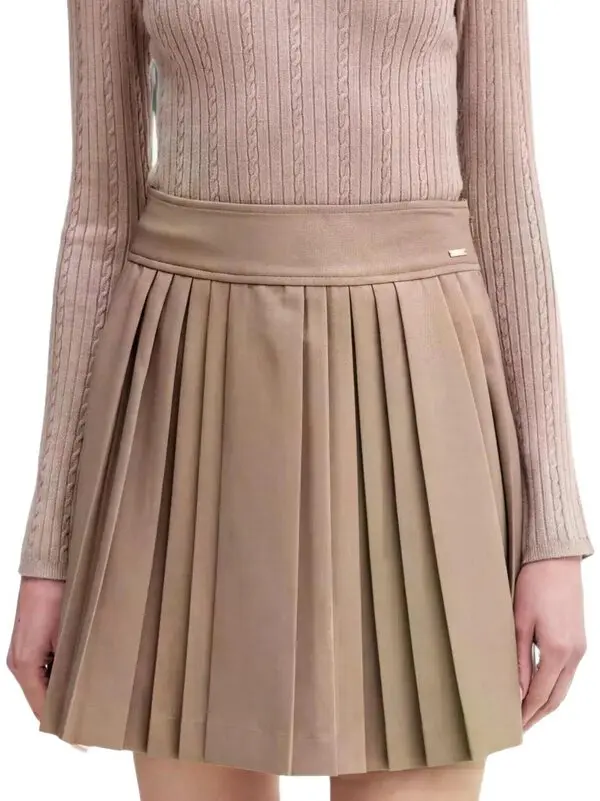 Guess Mini Pleated Skirt - Brown