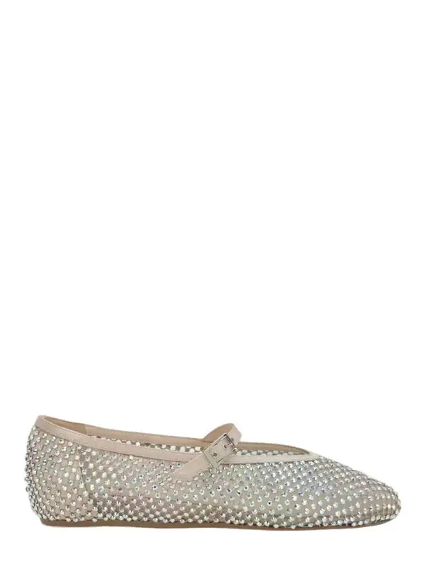 LE SILLA Crystal-embellished Buckle-fastening Ballet Flats - Neutrals