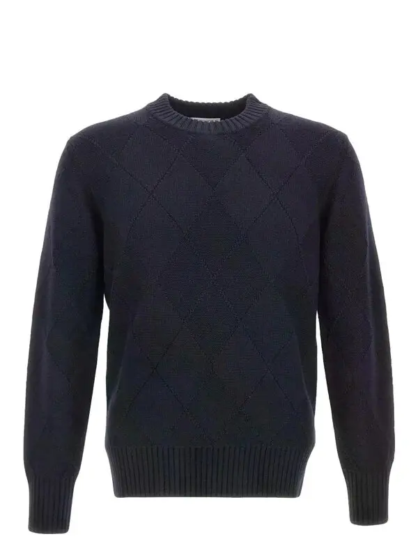KANGRA Diamond-knit Virgin-wool Sweater - Blue