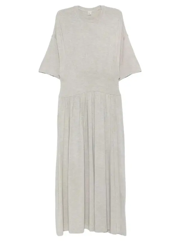 TOTEME Gathered-waist Midi Dress - Grey