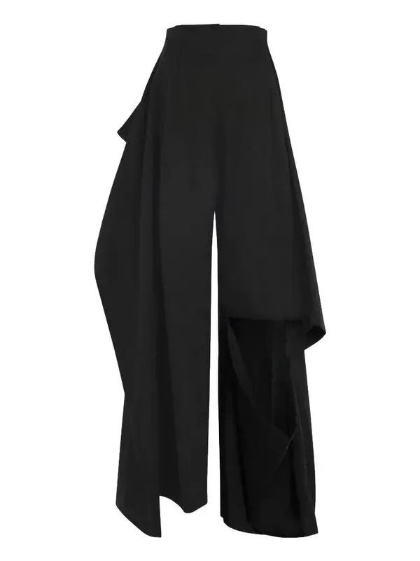 A.W.A.K.E. Mode Slit-knee Draped Trousers - Black