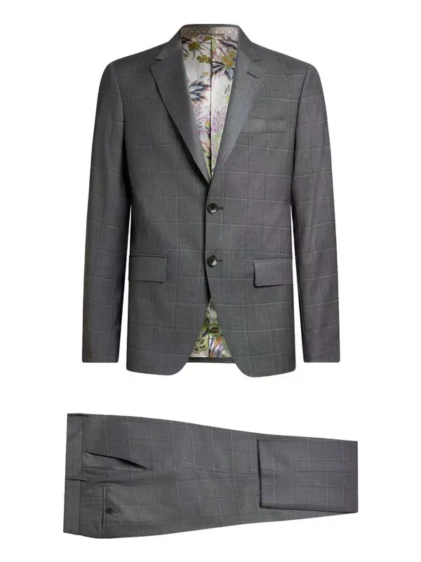 Etro Checked-pattern Suit - Grey