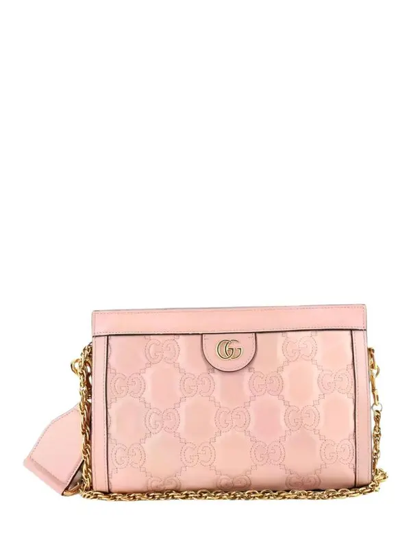 Gucci Gg Gg Matelasse Leather Small Shoulder Bag - Pink