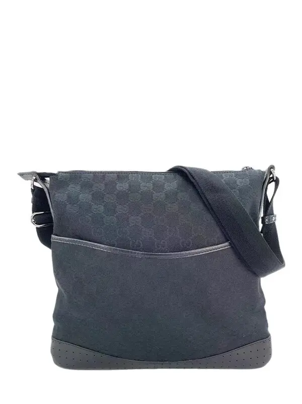 Gucci 2000s Gg Canvas Shoulder Bag - Black