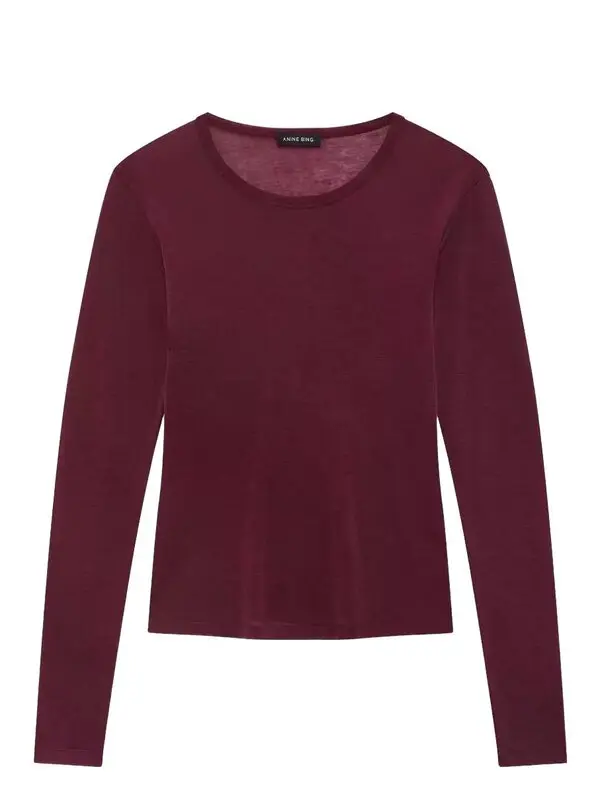 ANINE BING Sylvie Long-sleeve T-shirt Fig - Red