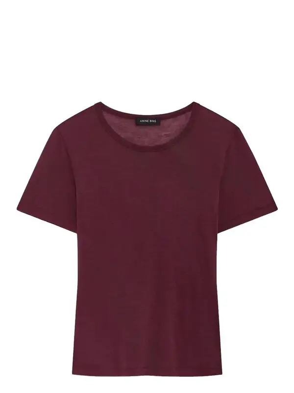 ANINE BING Sylvie Sheer Jersey T-shirt - Red