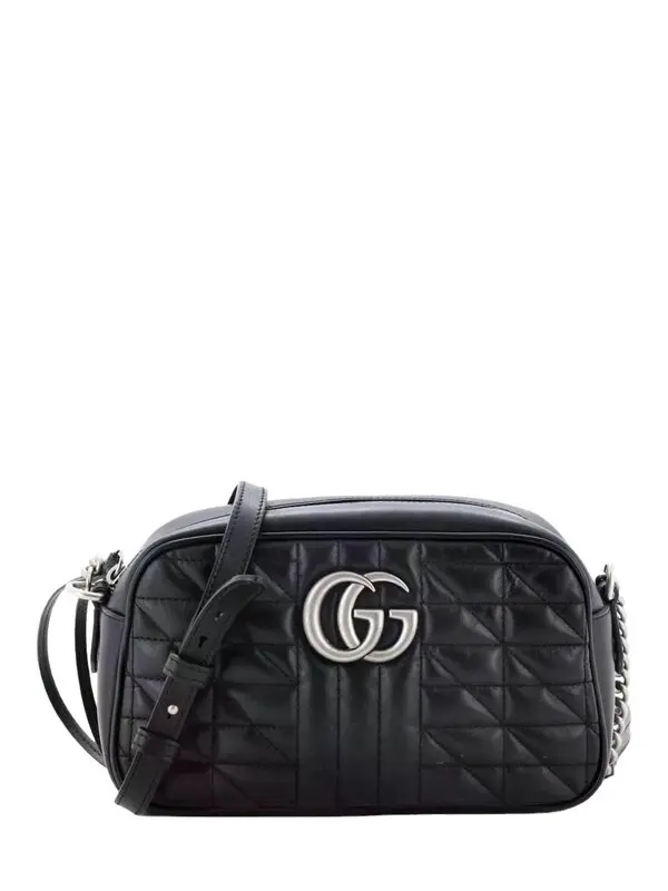Gucci Gg Marmont Shoulder Bag In Mixed Matelassé Leather - Black