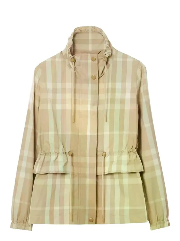 Burberry Funnel-neck Check Jacket - Neutrals