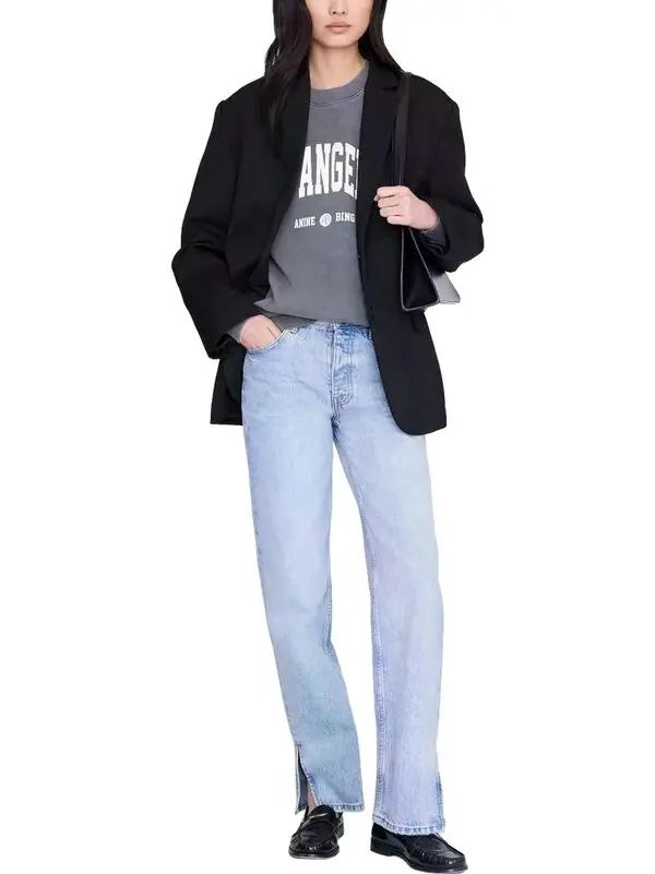 ANINE BING Los Angeles University Washed Sweatshirt - Grey